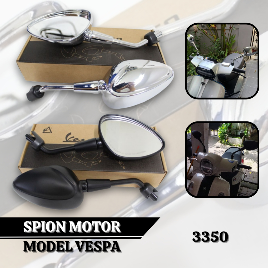 Jual Spion Vespa 150 3350 Spion Model Vespa150 Chrome | Shopee Indonesia