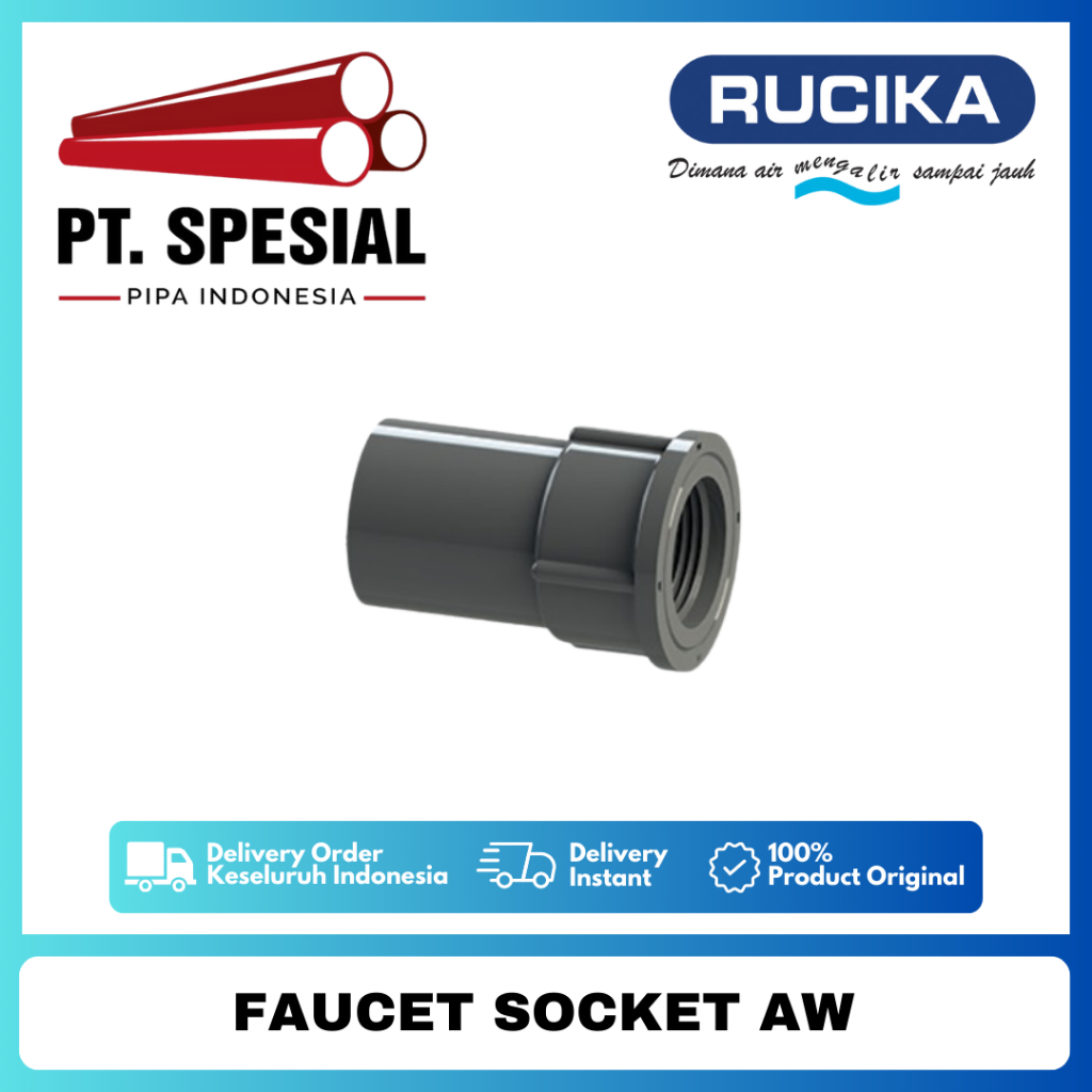 Jual Sock Drat Dalam AW 1 Inch PVC Rucika / SDD AW Rucika / Faucet ...