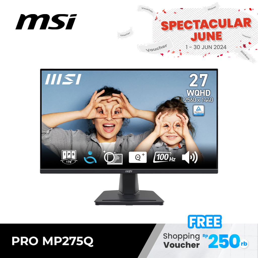 Jual MSI PRO MP275Q (27"/QHD/IPS/100Hz/1ms/2xHDMI/DP/Speaker) | Shopee ...