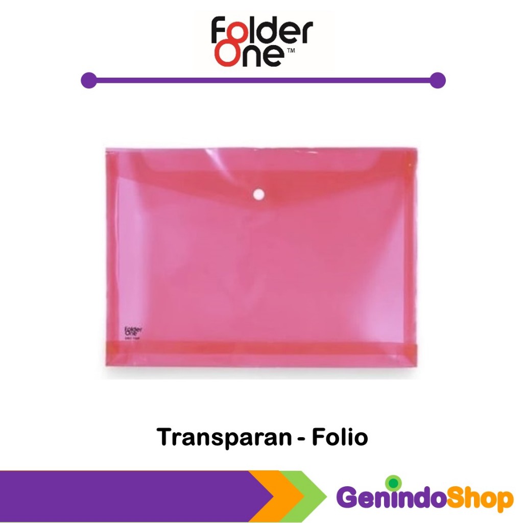 Jual Map Plastik Kancing F4 (Folio) Transparan with spine Folderone ...