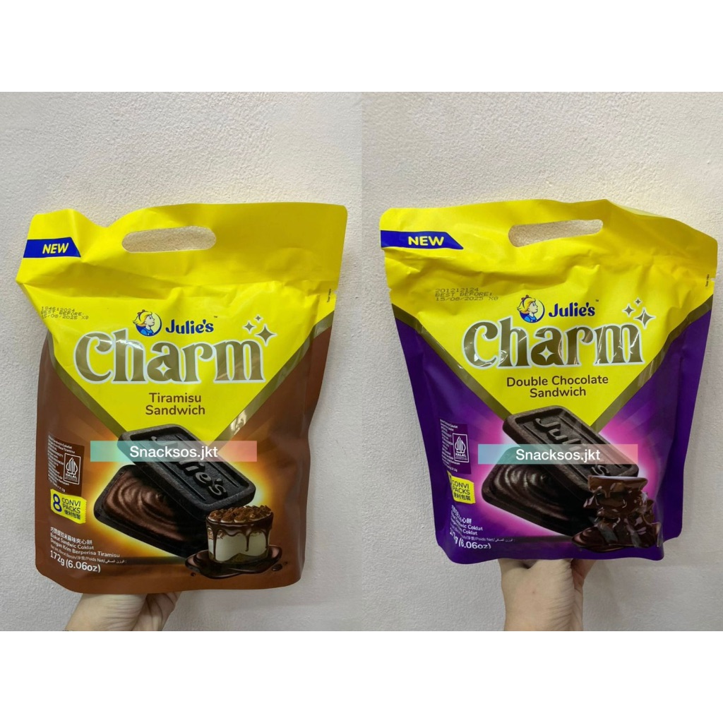 Jual JULIE'S CHARM DOUBLE CHOCOLATE SANDWICH / TIRAMISU SANDWICH ...