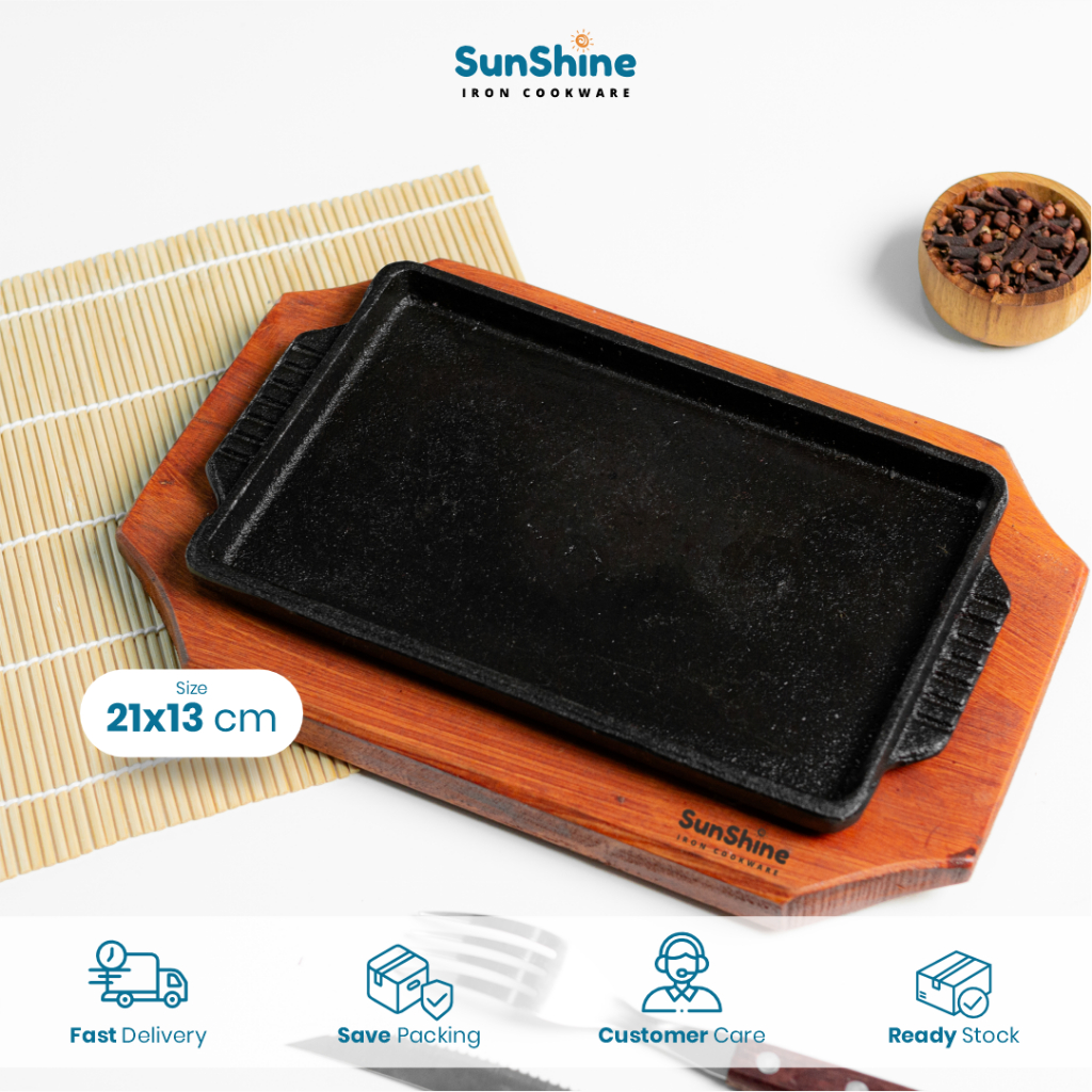 Jual SUNSHINE Hot Plate Kotak / Piring Steak Kotak Telinga 21x13 cm ...