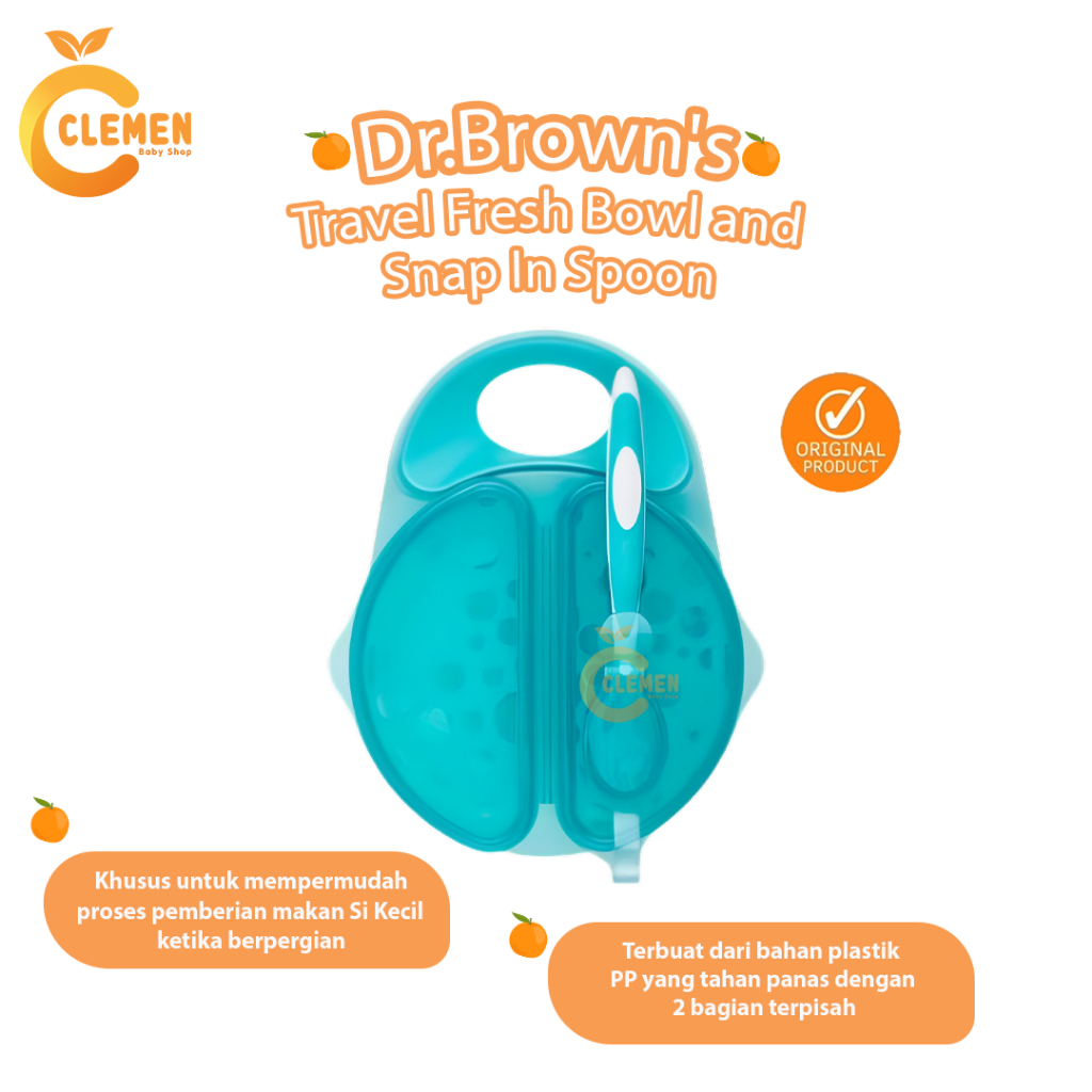 Jual Dr.Brown's Travel Fresh Bowl and Snap In Spoon | Shopee Indonesia