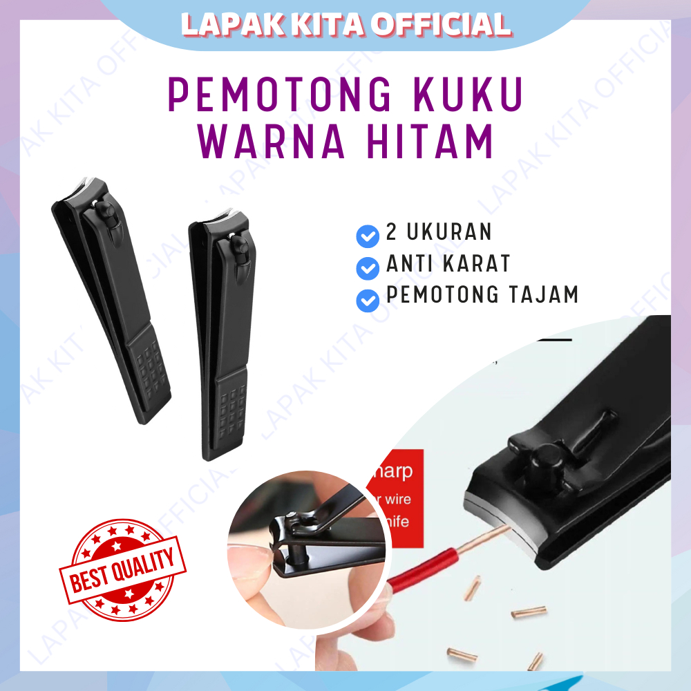 Jual Gunting kuku hitam stainless / Pemotong kuku tebal warna hitam ...