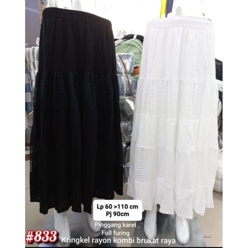 Jual Rok Wanita Crinkle Mix Brokat Premium 833 | Shopee Indonesia