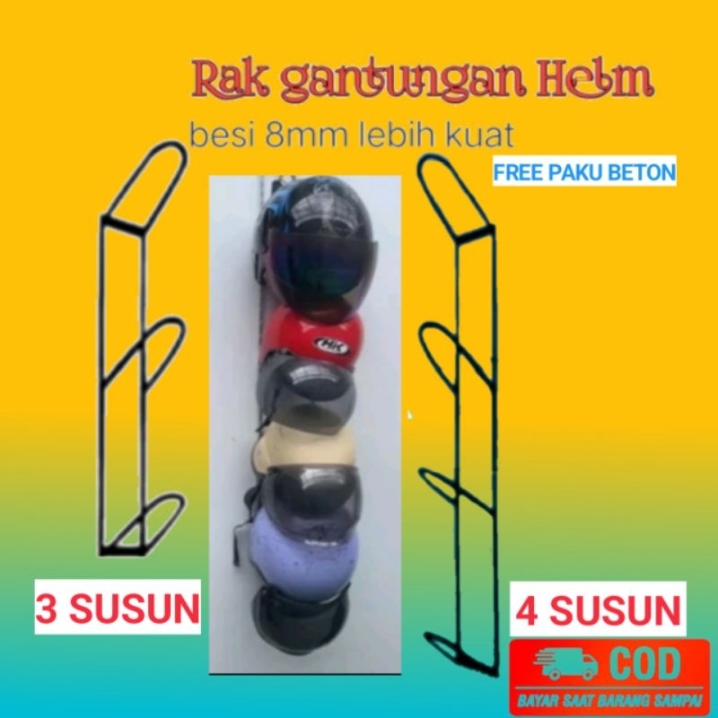 Jual RAK HELM GANTUNGAN HELM TEMPAT HELM TEMPEL DINDING RAK HELM SUSUN ...