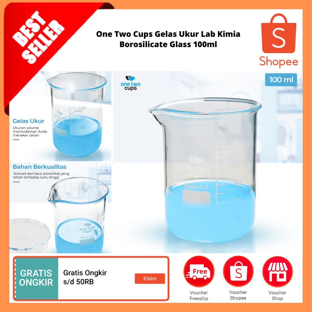 Jual Gelas Ukur Lab Kimia Borosilicate Glass 100ml / Gelas Kaca ...