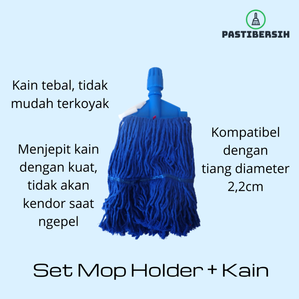Jual Set Mop Holder + Kain / Biru / Merah | Shopee Indonesia