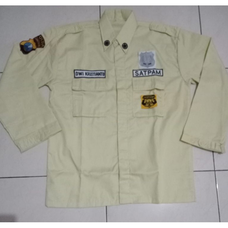 Jual BAJU SERAGAM PDL SATPAM TERBARU KREM KODE X6D8 | Shopee Indonesia