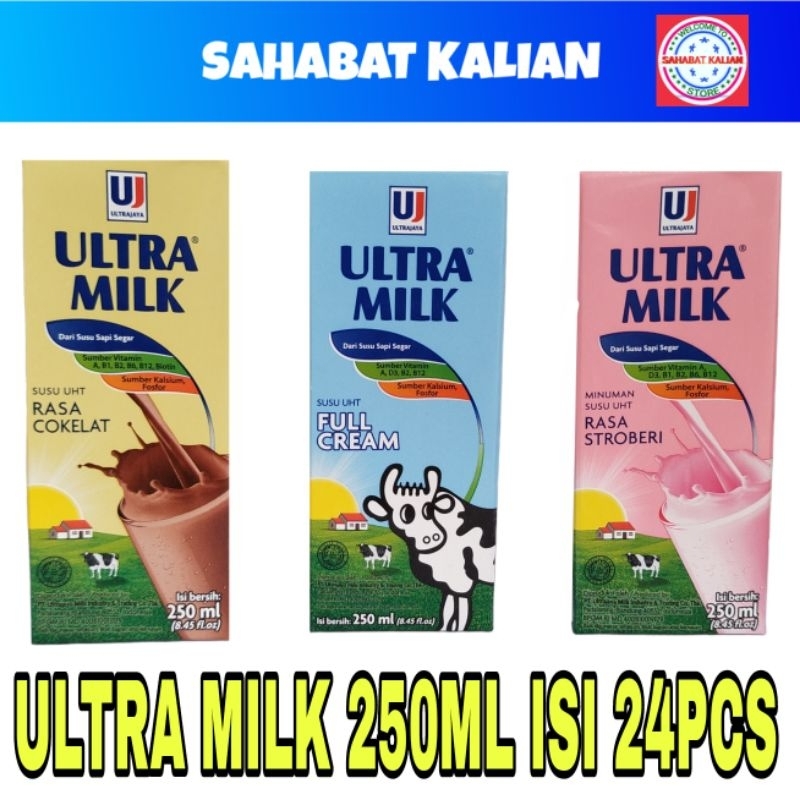 Jual Ultra Milk Susu Uht 250ml 1 Karton Isi 24 Pcs | Shopee Indonesia