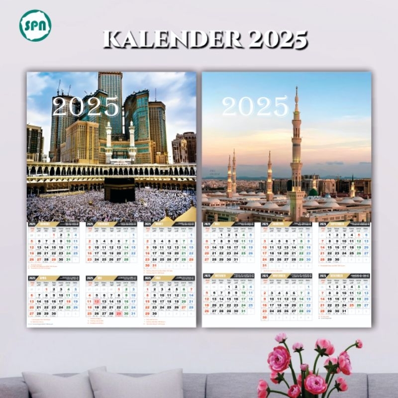 Jual Kalender 2025 Islami Masehi Hijriyah Jawa Dinding Lengkap Kabah | Shopee Indonesia