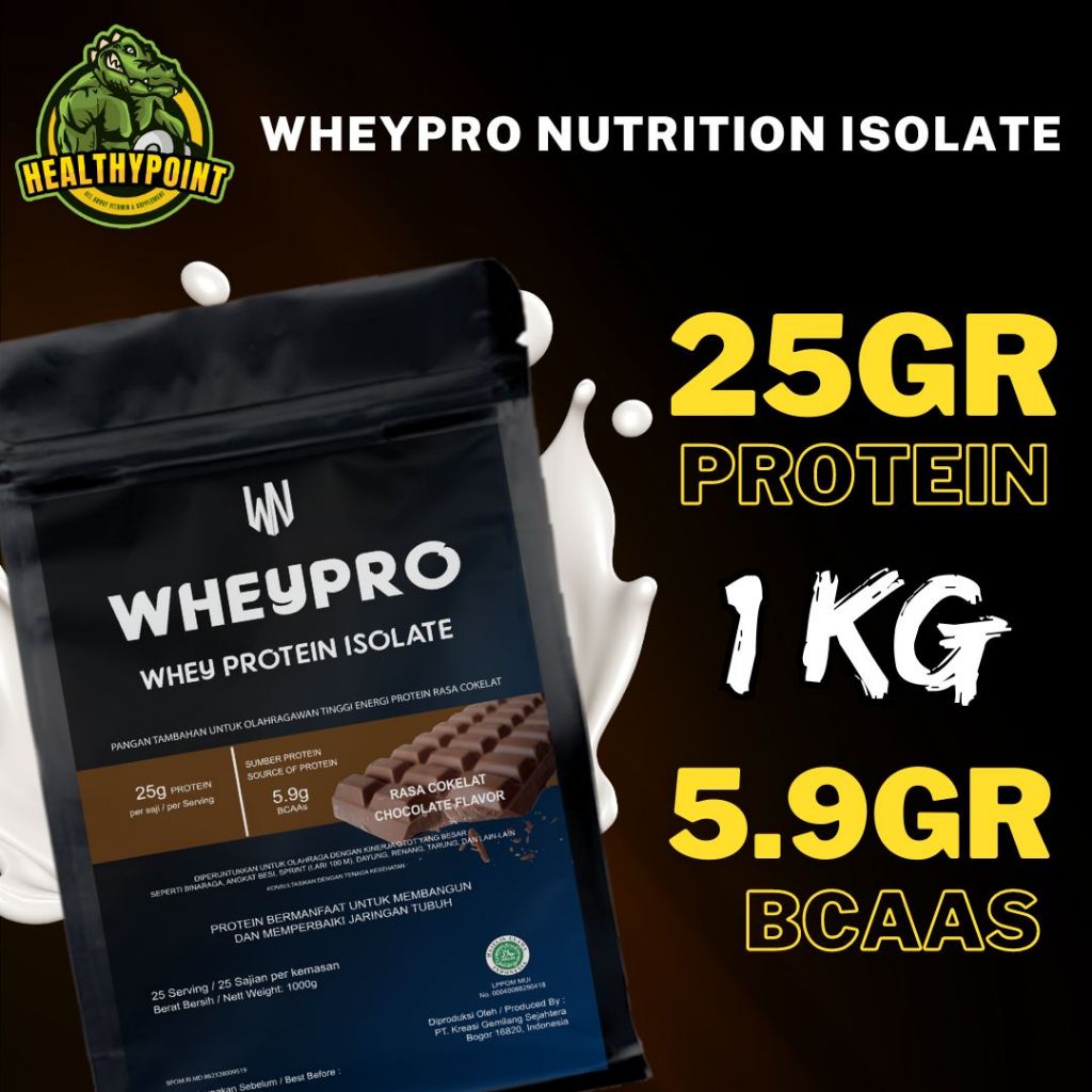 Jual Whey Pro Protein Isolate 1 Kg 2.2 Lbs WheyPro Nutrition 1Kg BPOM ...