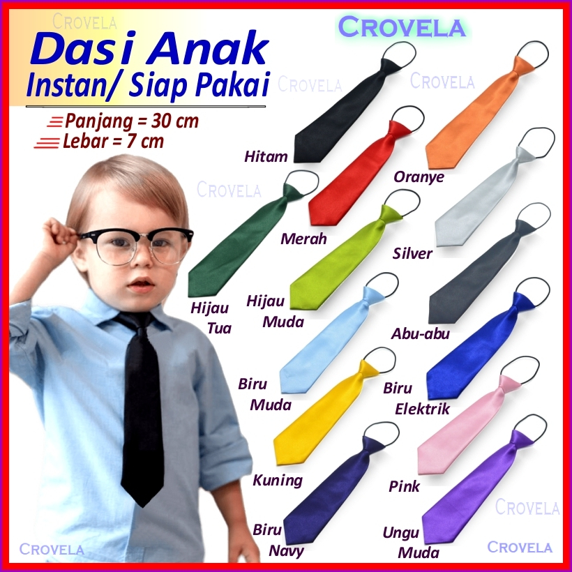 Jual Dasi Anak Polos Instan Hitam Kecil Laki Anak2 Tk Panjang Pesta ...