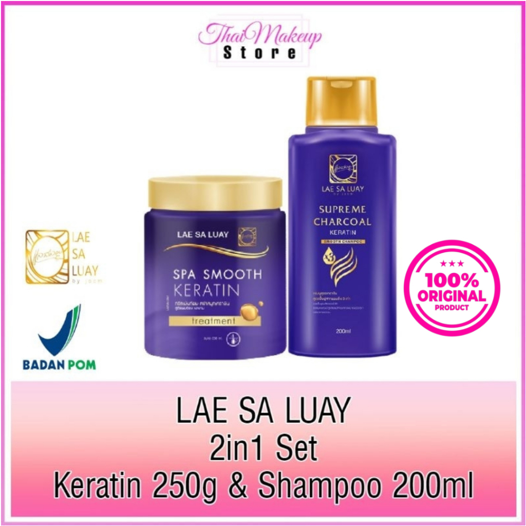 Jual Lae Sa Luay Thailand 2 in 1 Paket Shampoo Dan Keratin / Spa Smooth ...