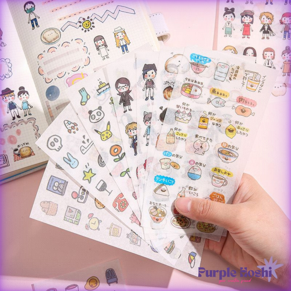 Jual Purple Hoshi Sticker 6 Lembar Lucu Cartoon Kids Cute Funny DIY ...