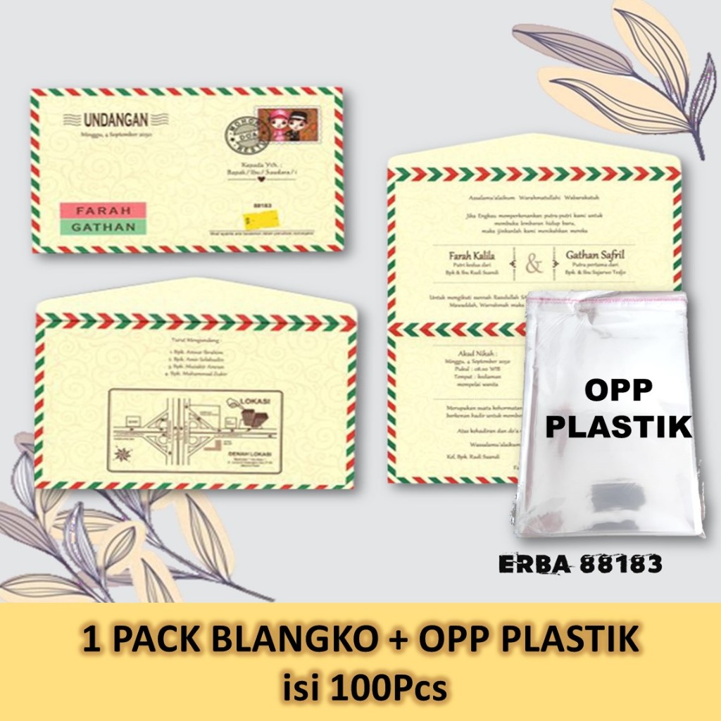 Jual ERBA 88183 + OPP PLASTIK Blangko Undangan Kosongan ERBA, Undangan ...