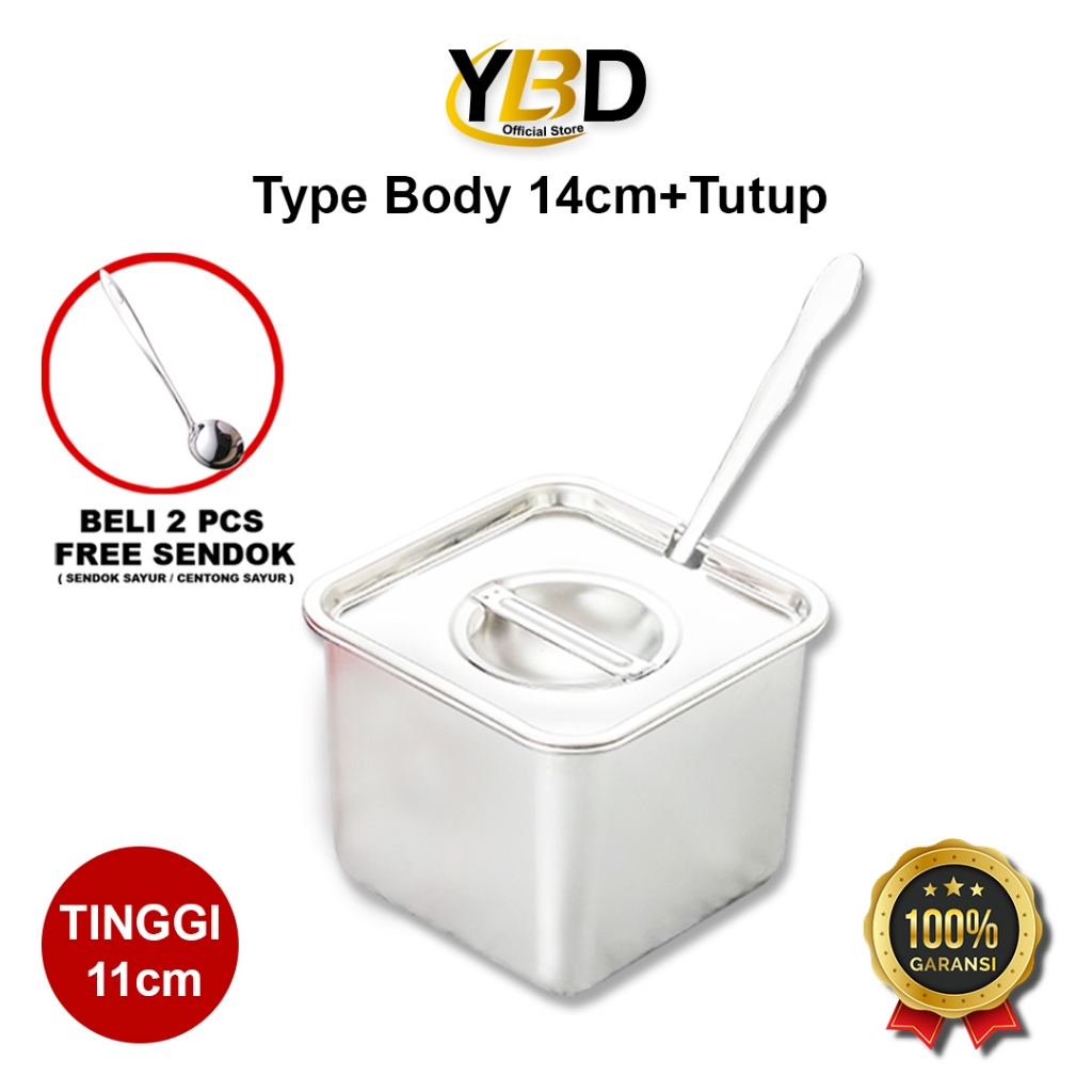 Jual Food Storage Box Stainless Type 12cm/14cm/16cm/18cm / Foodpan satu set dengan Tutup /cover ...