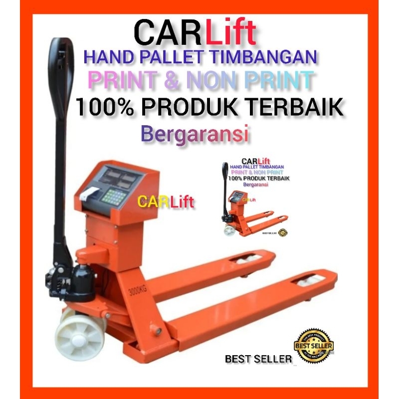 Jual Hand pallet timbangan non print 3 Ton merek CARLIFT | Shopee Indonesia