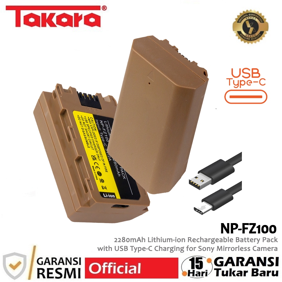 Jual Takara NP-FZ100 Battery Baterai Batere with USB Type-C for Sony Camera | Shopee Indonesia