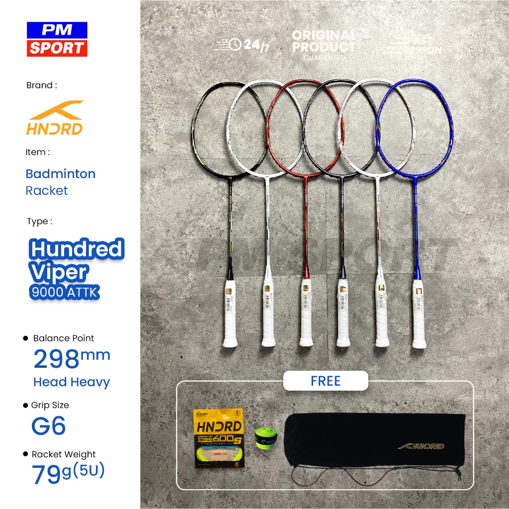 Jual RAKET BADMINTON / BULUTANGKIS HUNDRED VIPER 9000 ATTK ORIGINAL ...
