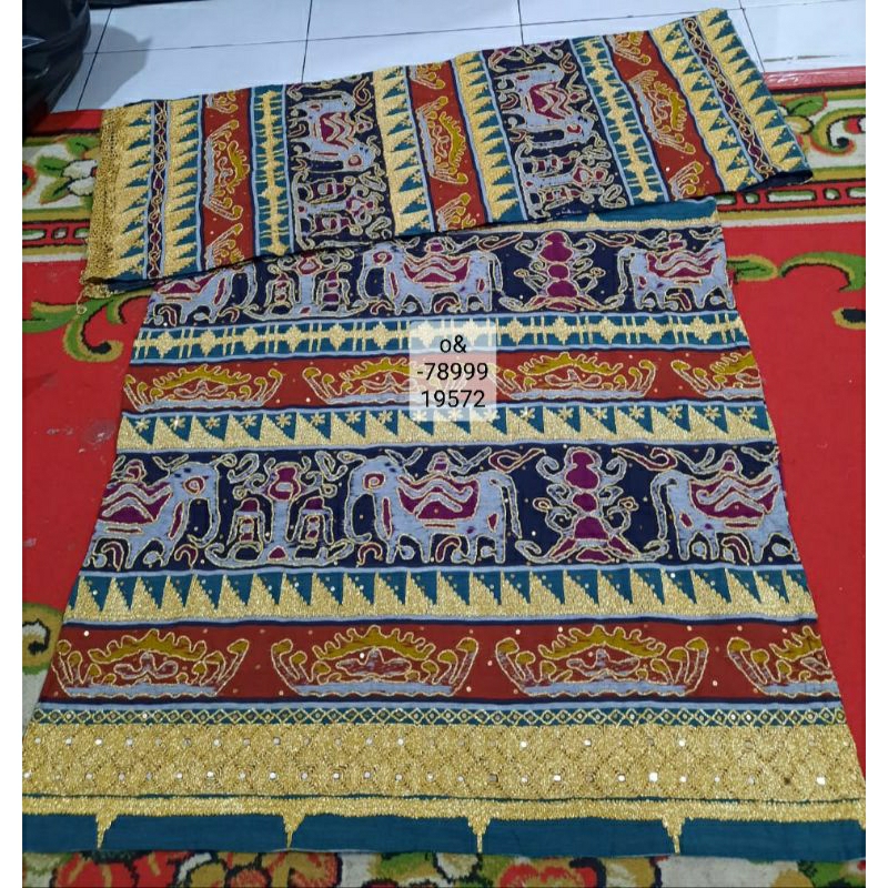 Jual kain tenun inuh tapis lampung motif antik inuh sulam tangan asli ...