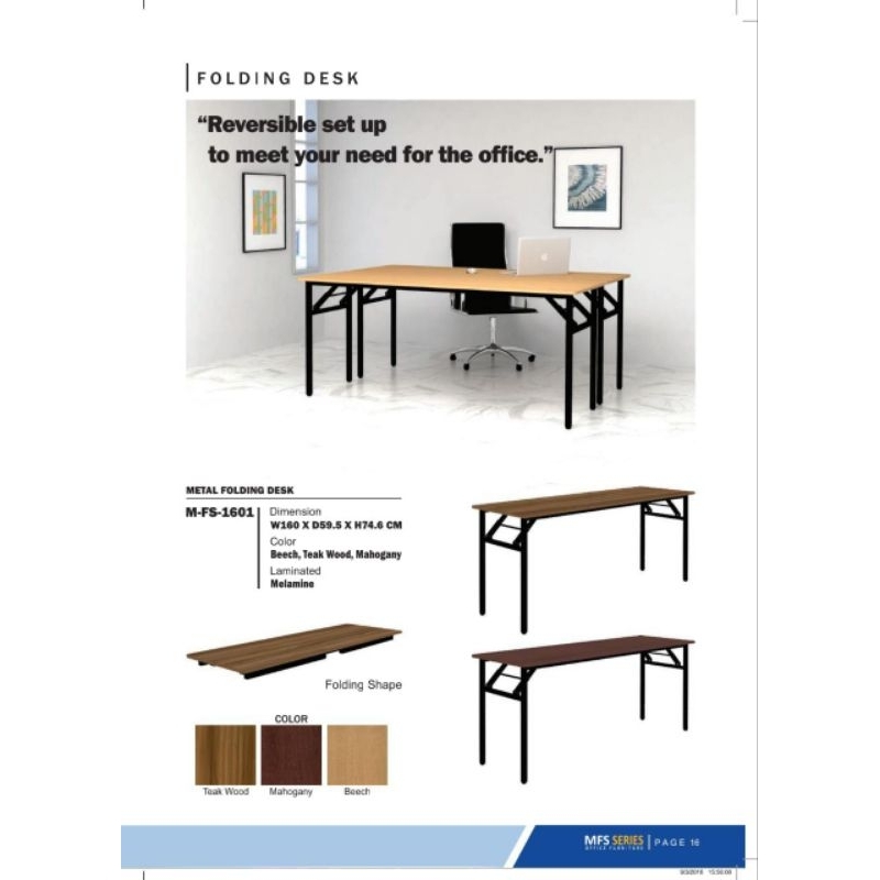 Jual Meja Lipat Folding Desk Lebar 160 tinggi 74 Kuat Rangka Besi ...