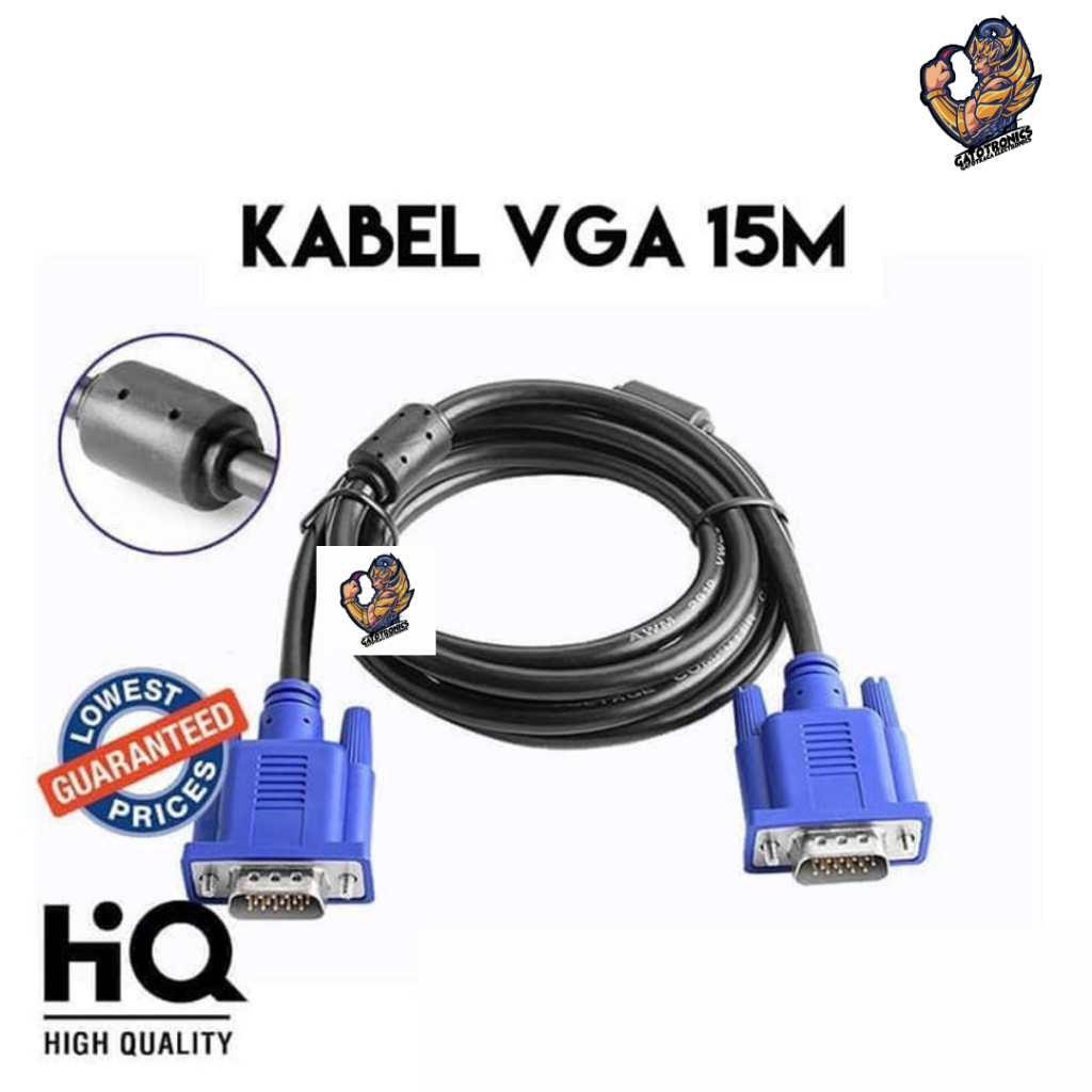Jual Kabel VGA 15M Magnum HQ Male Male with Ethernet Cable VGA 15 Meter ...