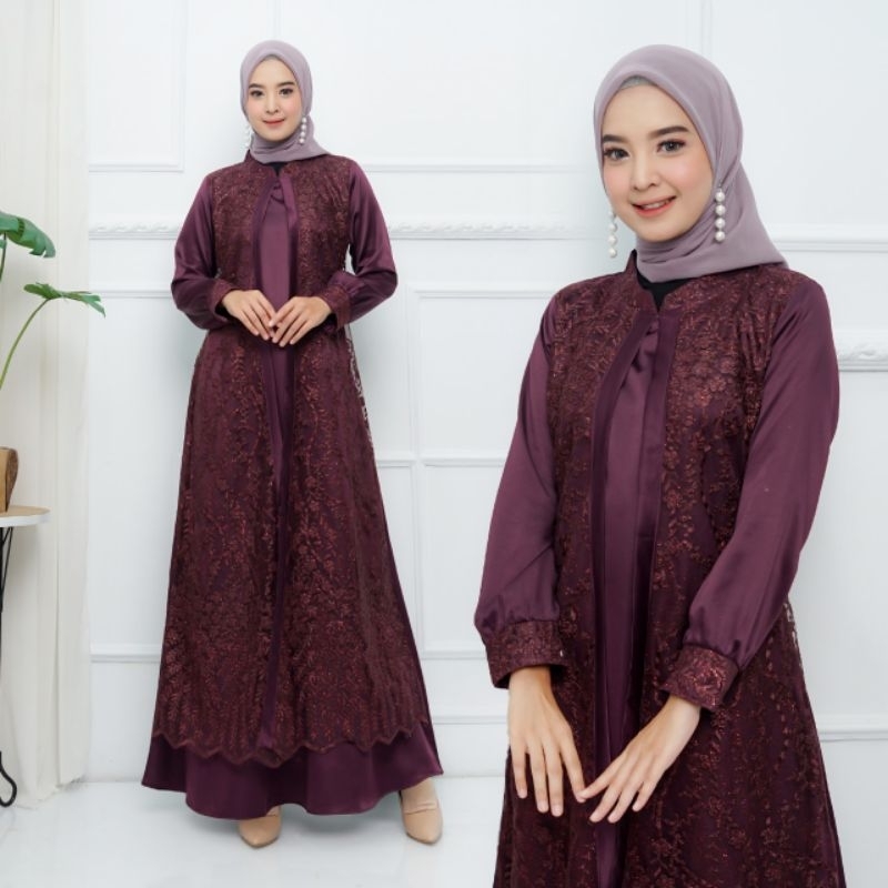 Jual (TR01) Gamis Brukat Tile Rompi / Gamis Brukat Muslim / Gamis Model ...