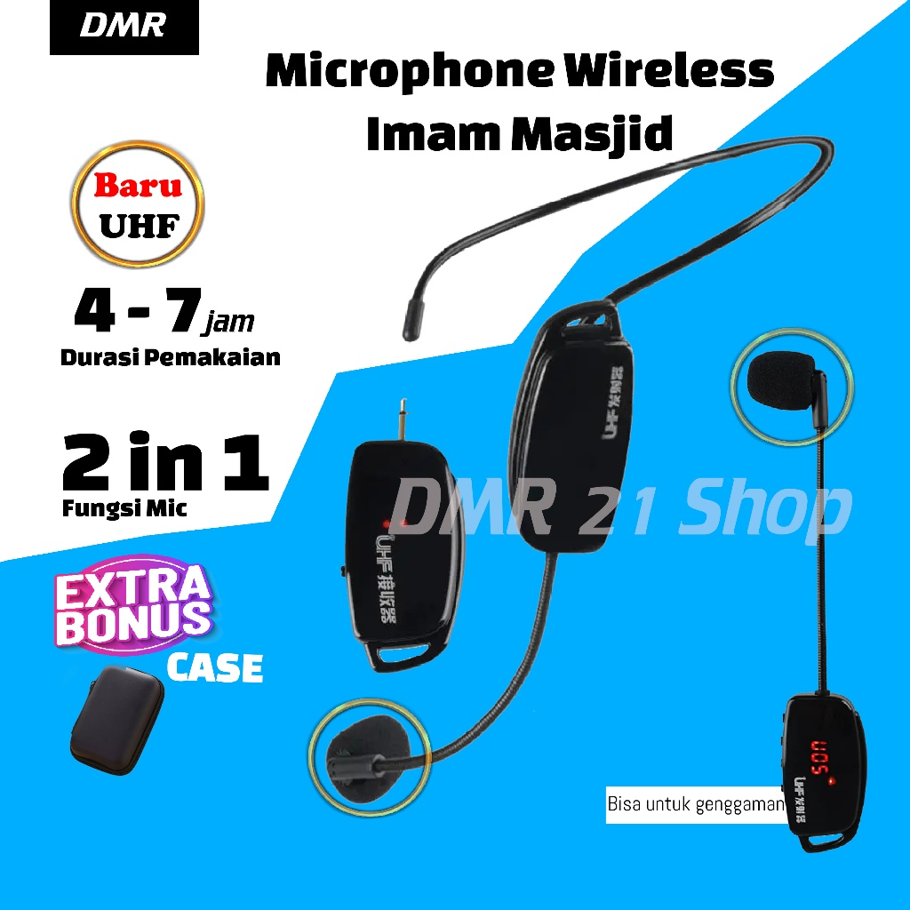 Jual DMR AS-1 Microphone Mic Clip On Wireless Imam Masjid Bando UHF 2 ...