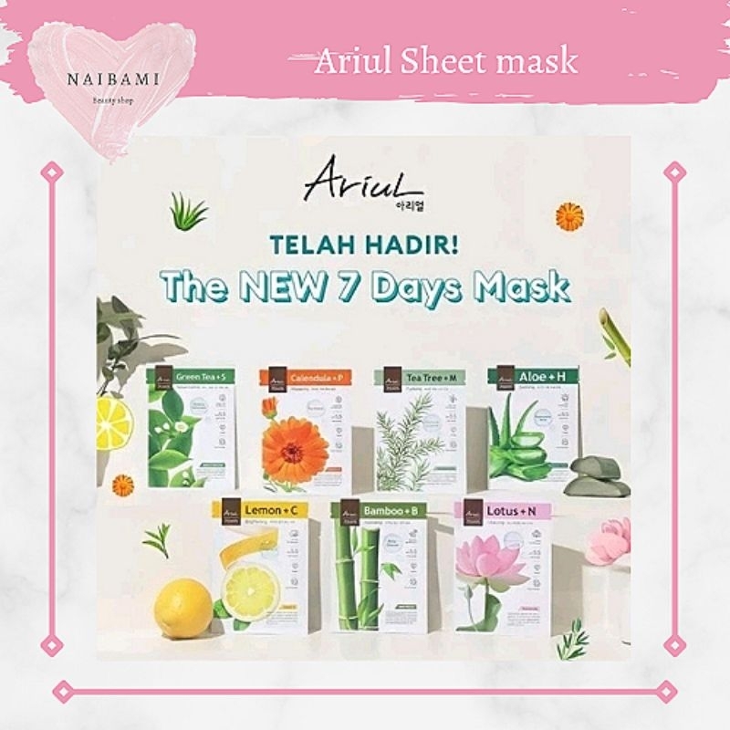 Jual ARIUL - SHEET MAKS 7 DAYS MADE IN KOREA MASKER ARIUL SHEETMASK ...