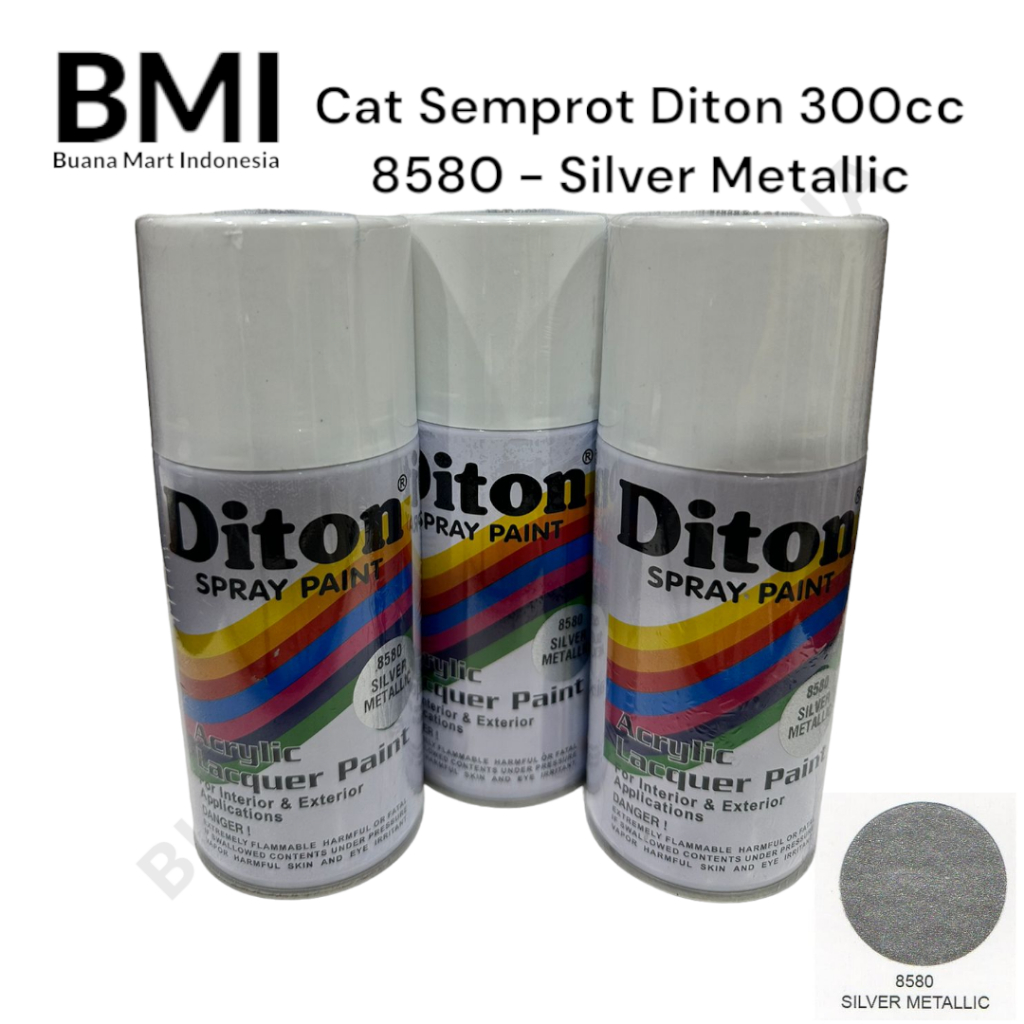 Jual Pilox DITON 300cc | 8580 Silver Metallic 300ml | Pilok Cat Semprot | Pylox Spray Paint ...