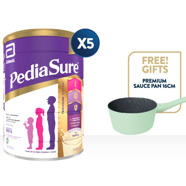 Jual Pediasure 5 x 850 gram Vanilla - FREE GIFT | Shopee Indonesia