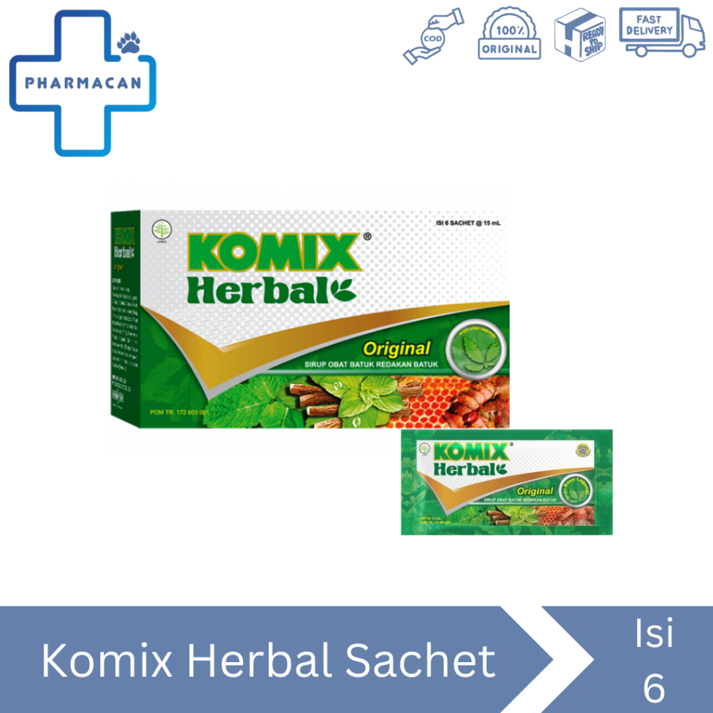 Jual Komix Herbal Original Sachet 1 Box isi 6 Sachet | Obat Batuk ...