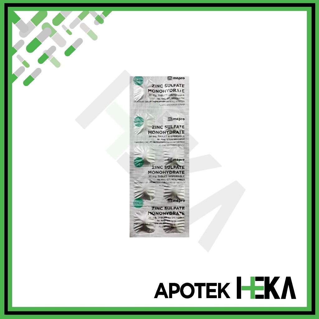 Jual Zinc Sulfate 20 mg Mepro - Strip isi 10 Tablet (BANDUNG) | Shopee ...