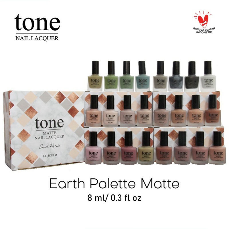 Jual Tone Nail Lacquer EARTH PALETTE Matte Series 8 ml WARNA RANDOM/UMM ...
