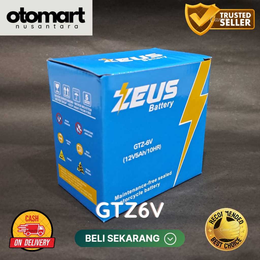 Jual Aki Motor Yamaha Mio AKS SSS Zeus GTZ6V Premium Quality Aki Kering MF | Shopee Indonesia