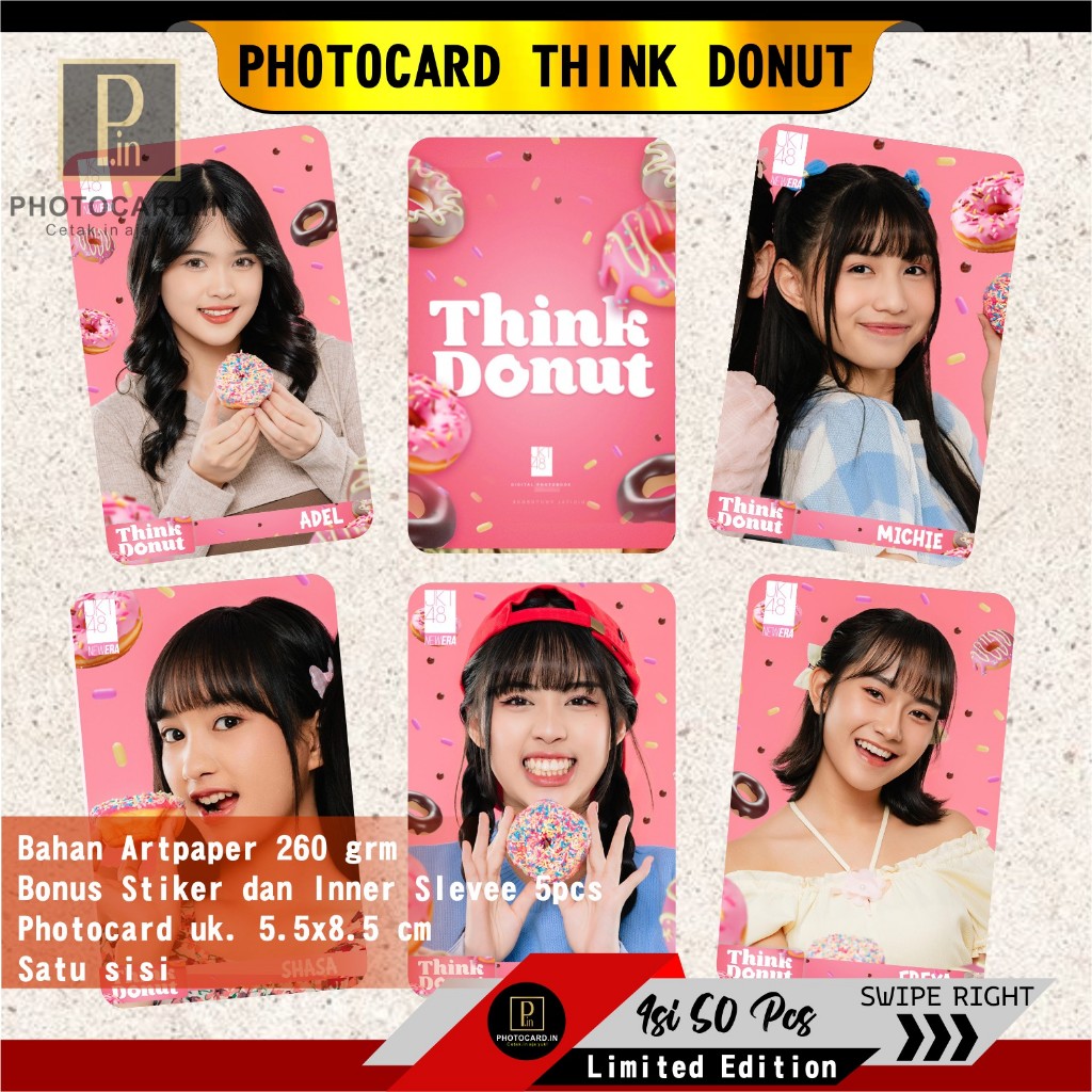 Jual Photocard JKT48 Edisi Think Donut isi 50 pcs (Free Stiker dan Inner Slevee 5pcs) | Bisa Cod ...