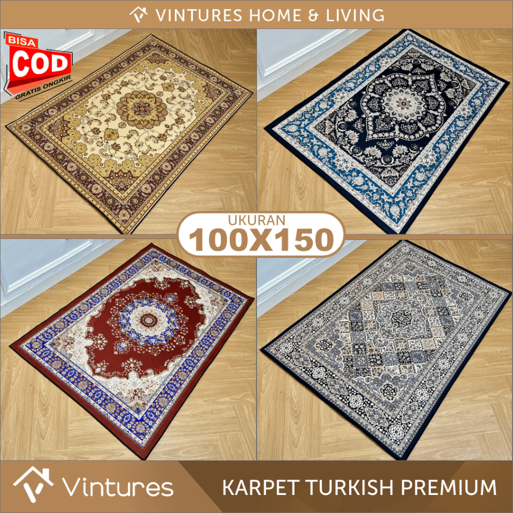 Jual [150 x 100 CM] Karpet Lantai Turki Premium / Karpet Permadani ...