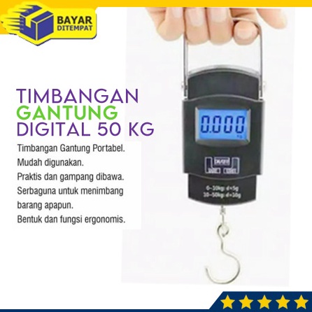 Jual KODE L34O Timbangan Gantung 5 kg Digital Scale Barang Koper Barang ...