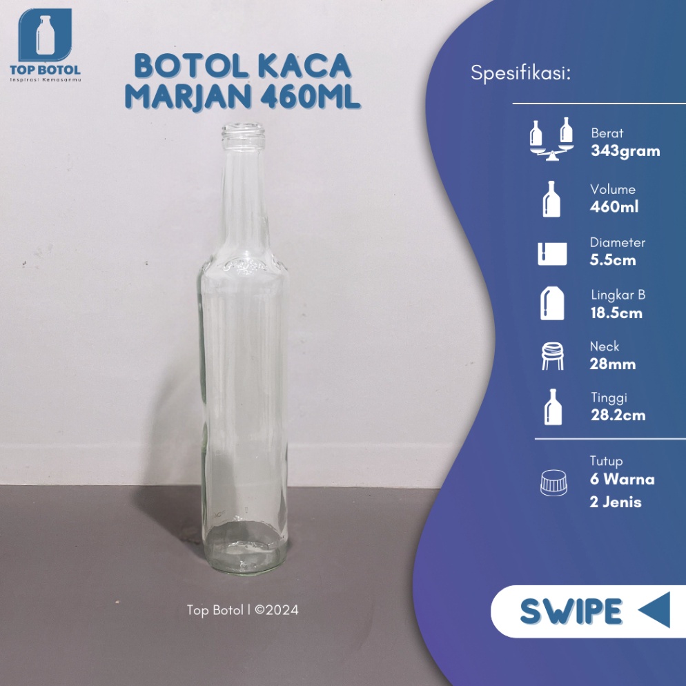 Jual KODE J72H Paket Isi 24pcs Botol Kaca Marjan 46ml wadah madu Botol ...