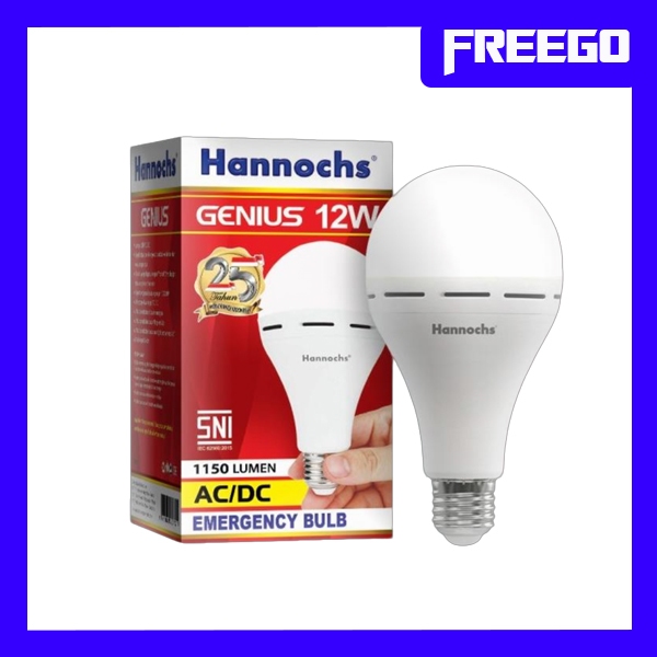 Jual hannochs genius bohlam bola lampu led emergency ac dc 12 watt | Shopee Indonesia