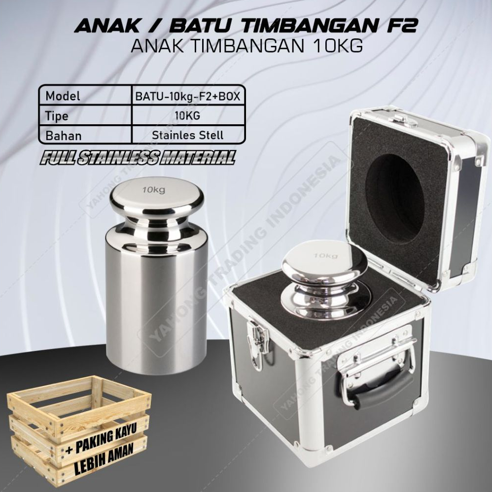 Jual Batu Timbangan Anak Timbangan Kalibrasi Bandul F2 10kg + Box ...