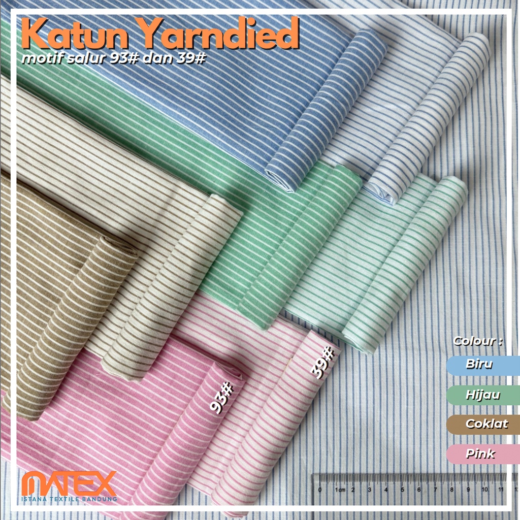 Jual 1/2 meter bahan katun Yandied Yarndyed motif Salur/Stripe/lidi #Premium | Shopee Indonesia