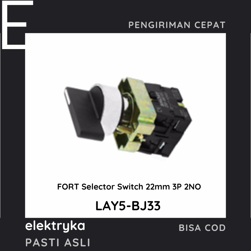 Jual FORT Selector Switch 3 Posisi 22mm 2NO LAY5-BJ33 | Shopee Indonesia