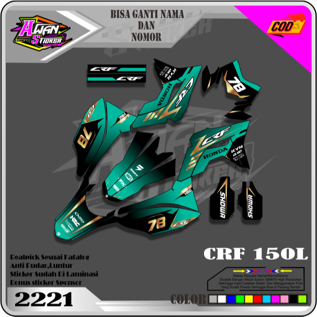 Jual STICKER DECAL FULL BODY CRF 150L BOSS MUDA SUDAH LAMINASI- SKOTLET ...