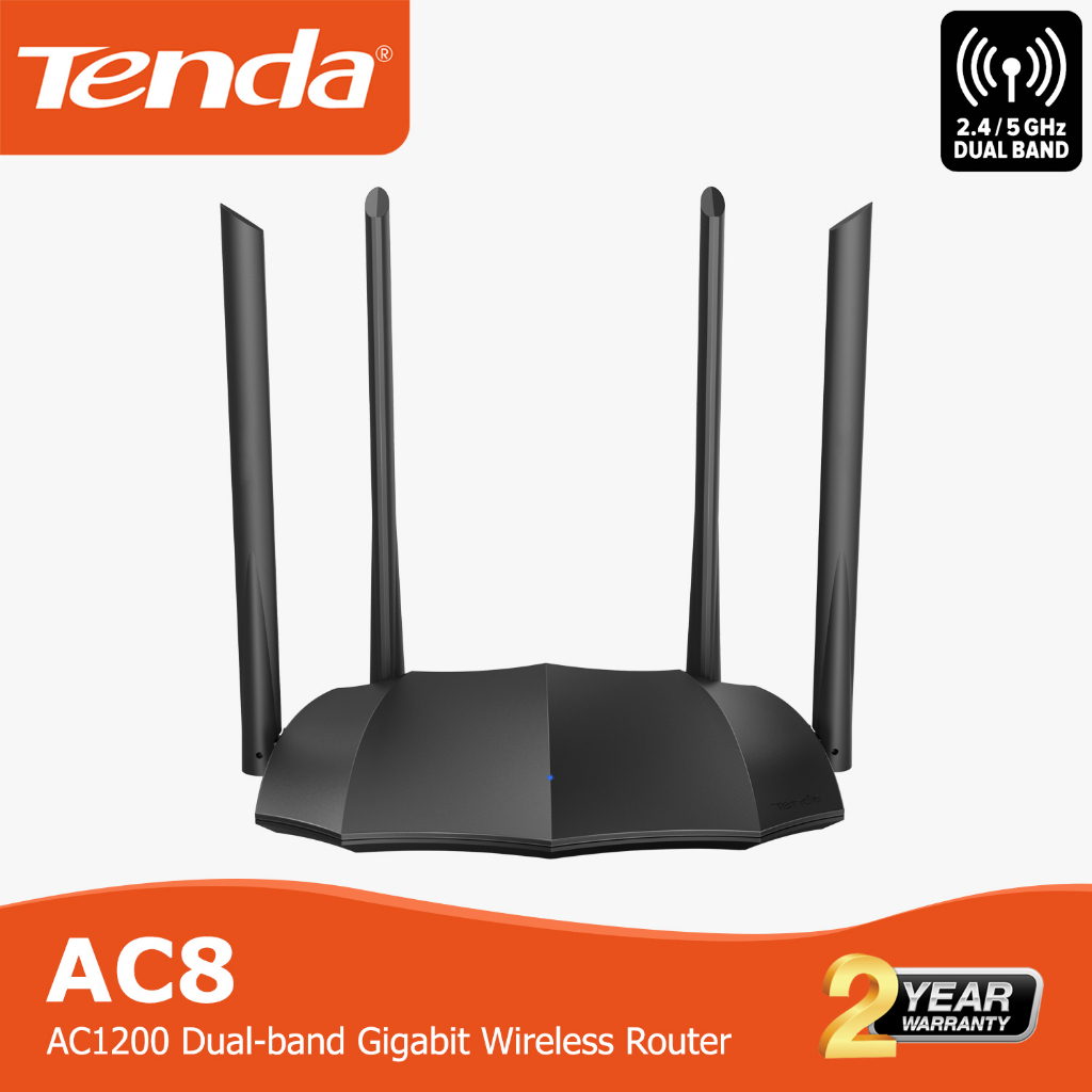 Jual Tenda AC8 - AC1200 Dual-band Gigabit Wireless Router | Shopee Indonesia
