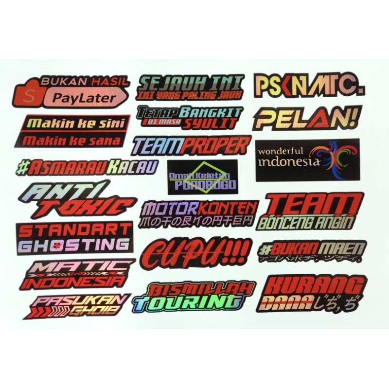 Jual STICKER HOLOGRAM, STIKER MOTOR HOLOGRAM,STIKER KATA KATA, STIKER ...