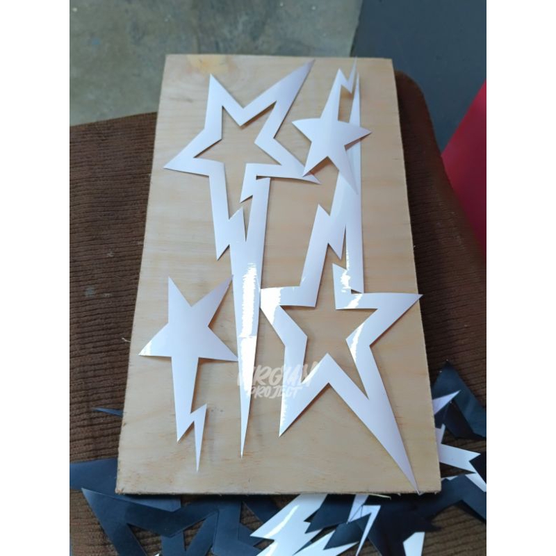 Jual STRIPPING BINTANG MOTIF BINTANG PUTIH POLOS | Shopee Indonesia