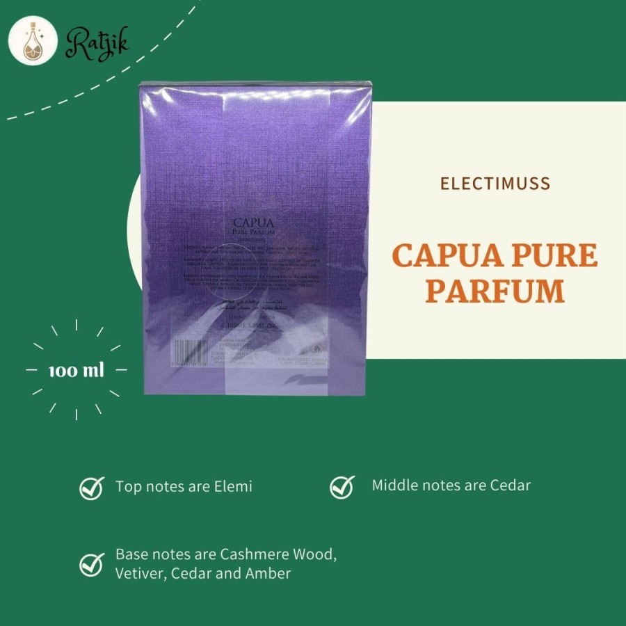 Jual ELECTIMUSS CAPUA PURE PARFUM 100ML FOR UNISEX | Shopee Indonesia