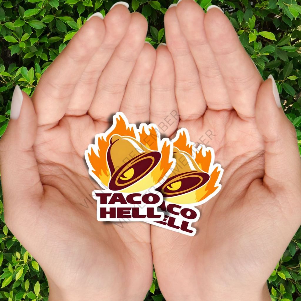 Jual Stiker Brand Fastfood Logo Merk Taco Bell Taco Hell Api Api Keren ...